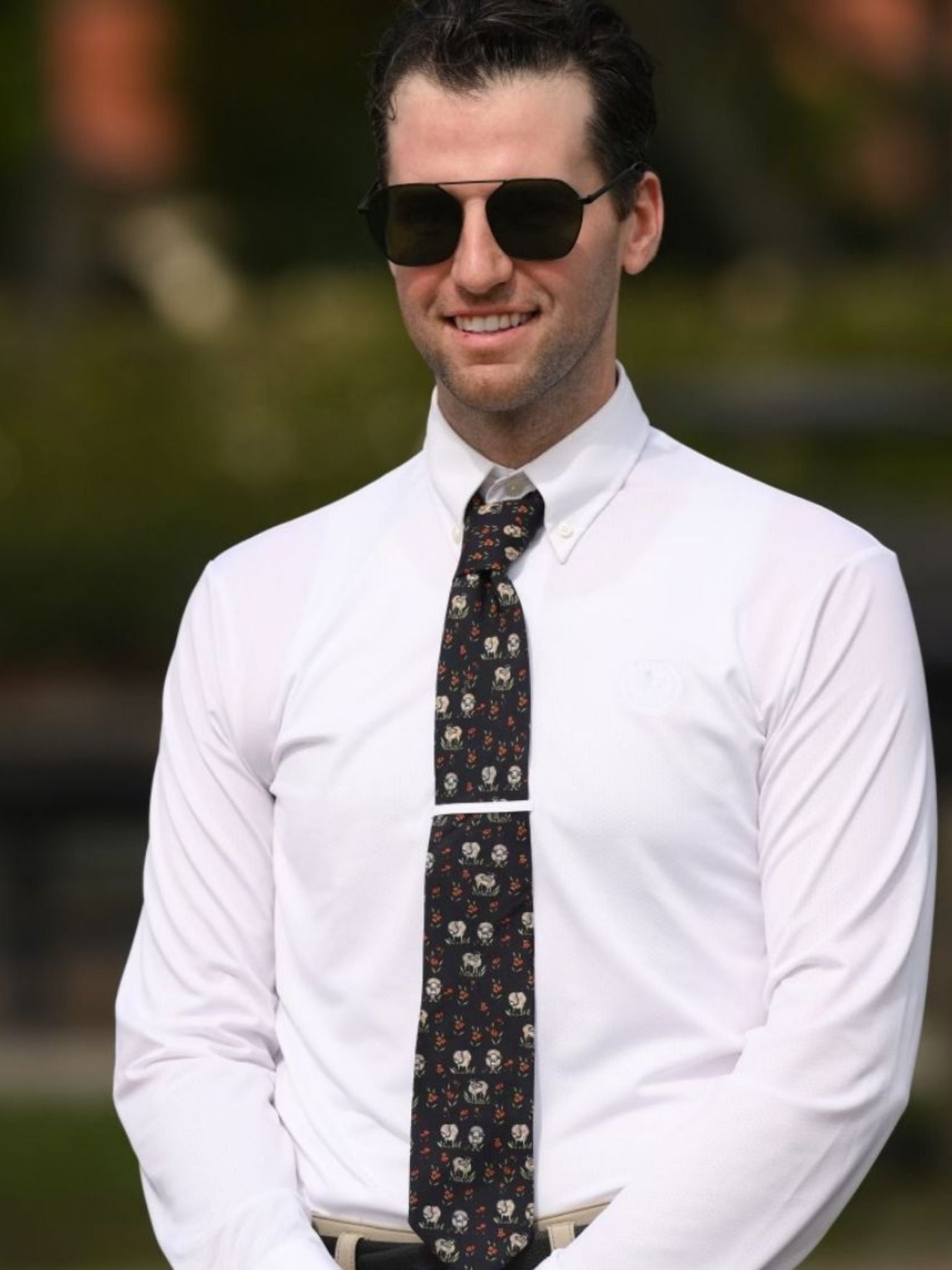 Men's Solid White Talent Yarn Long Sleeve Show Shirt – Essex Classics