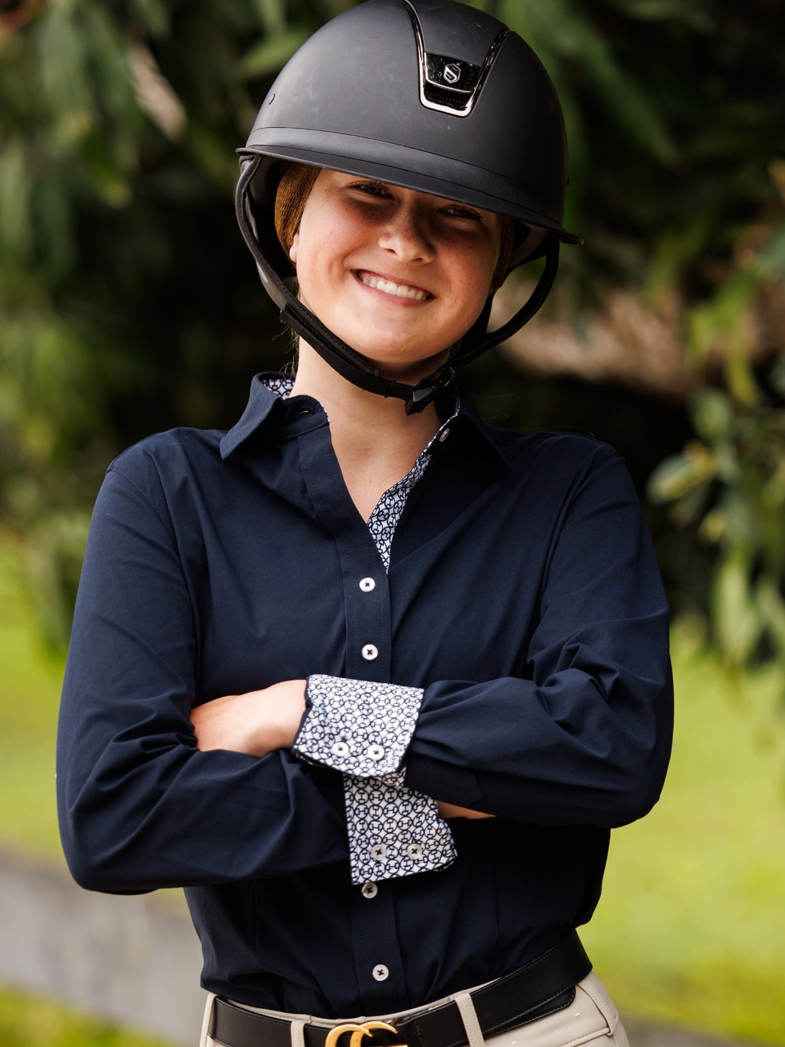 Dora II Schooling Shirt - Black with Bit by Bit Trim – Essex Classics