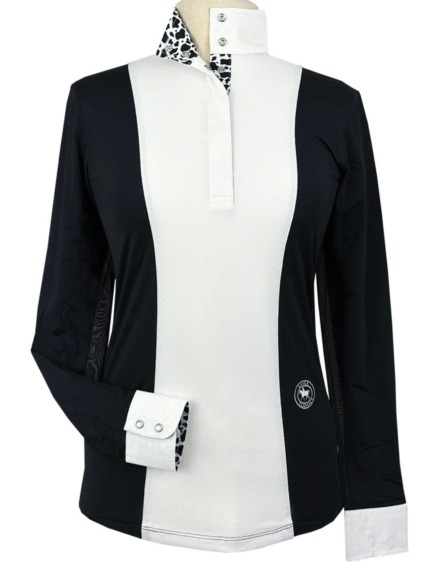 Ladies "Luna II" Black with Cows Long Sleeve Performance Show Shirt ...