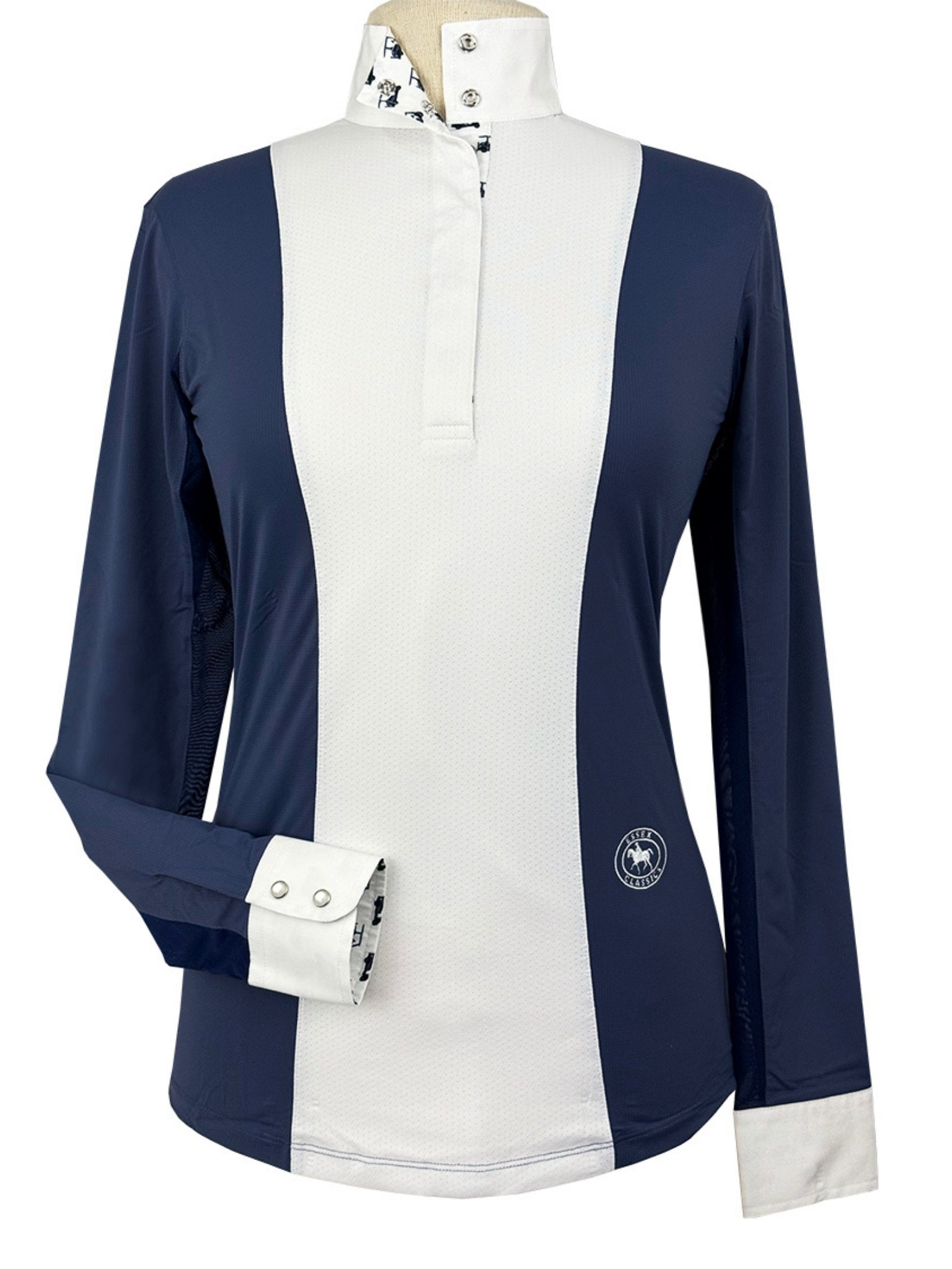 Ladies "Luna II" Marine Blue with Golf Carts Long Sleeve Performance S ...